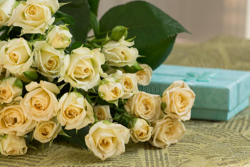 Wedding Bouquet of Beige Roses Stock Image - Image of color, attention ...