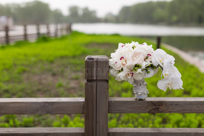 Wedding bouquet stock photo. Image of ceremony, fence - 41536250
