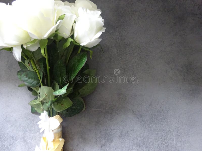 Wedding Bouquet of White Roses Background Stock Photo - Image of ...