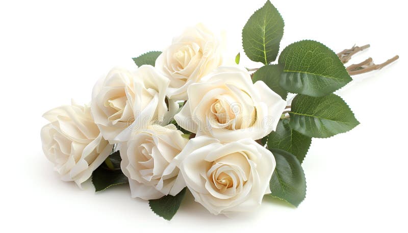 Wedding Bouquet of White Roses on a White Background with Soft Focus ...
