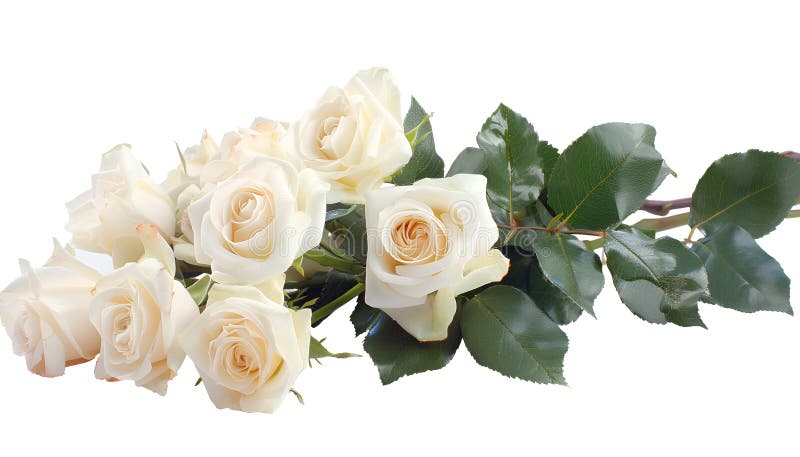 Wedding Bouquet of White Roses on a White Background with Soft Focus ...