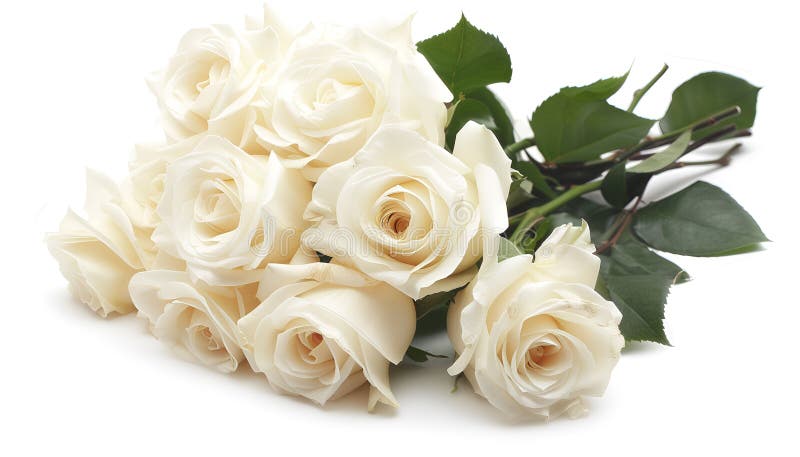 Wedding Bouquet of White Roses on a White Background with Soft Focus ...
