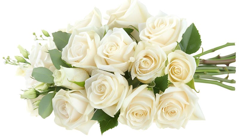 Wedding Bouquet of White Roses on a White Background with Soft Focus ...