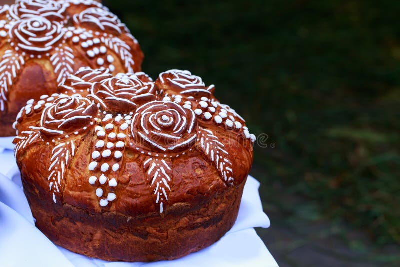 Wedding bread korovai stock image. Image of korovai - 172860635