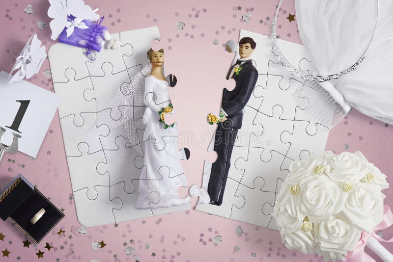 Wedding Breakup on a Pink Background Stock Photo - Image of toppers ...