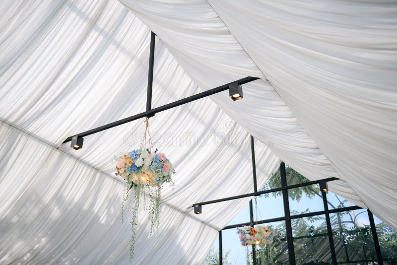 Wedding Bridal Decorations. Bottom View of Blooming Flower Archery ...