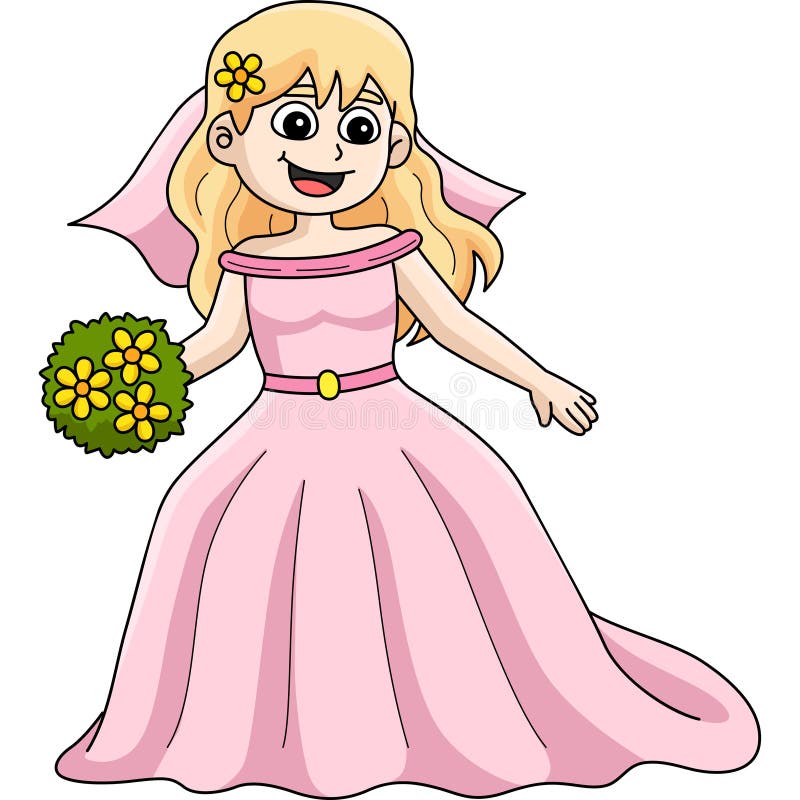 Wedding Bride Cartoon Colored Clipart Illustration Stock Vector ...