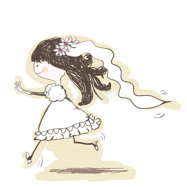 Wedding Bride Running Cartoon Stock Illustrations – 78 Wedding Bride ...