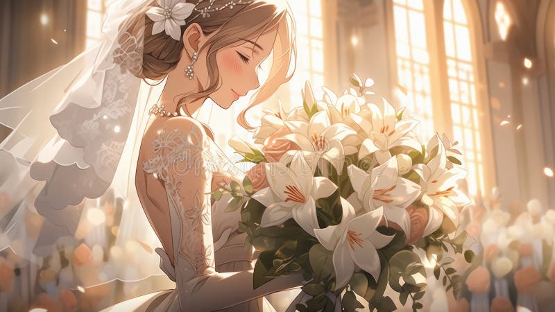 Wedding Bride in White - Generative AI Stock Illustration ...