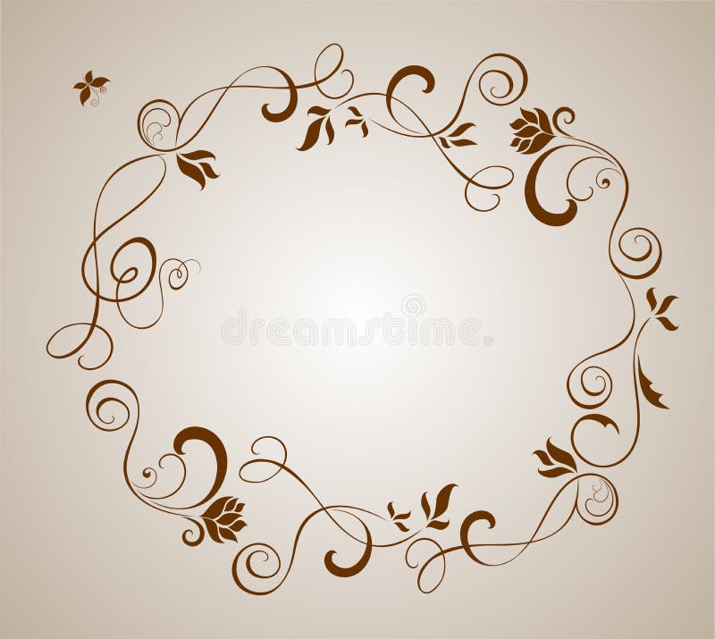 Wedding brown border stock vector. Illustration of leaf - 53350088