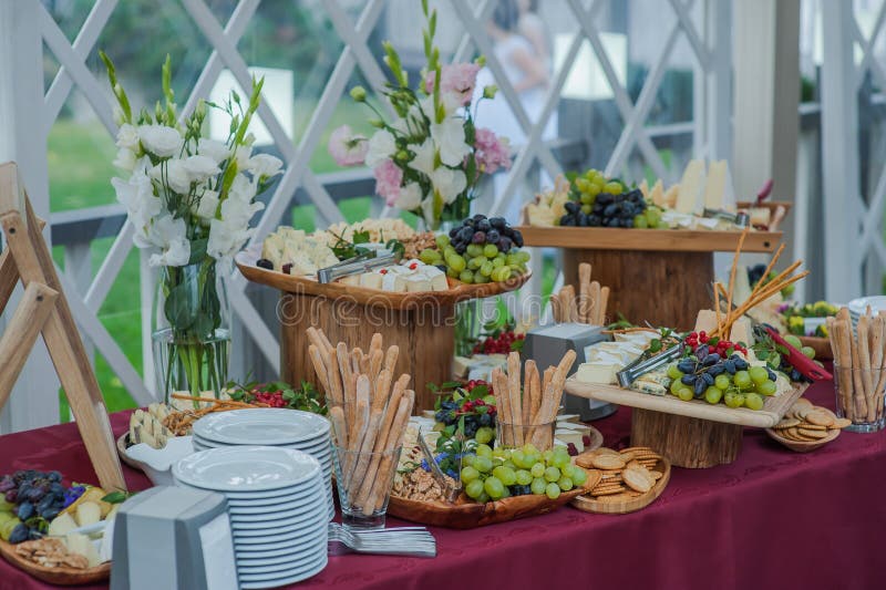 Wedding buffet table stock image. Image of appetizer - 106240031