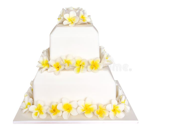 Wedding Cake with Frangipani Stock Image - Image of flower, flowers ...