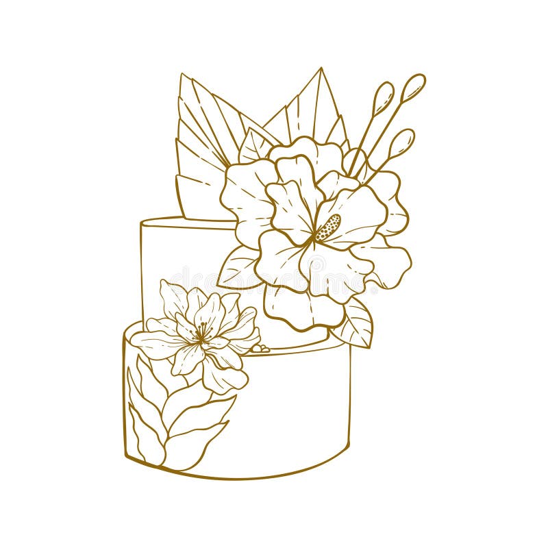 Wedding Cake Holiday Icon or Label. Birthday or Holiday Card Stock ...