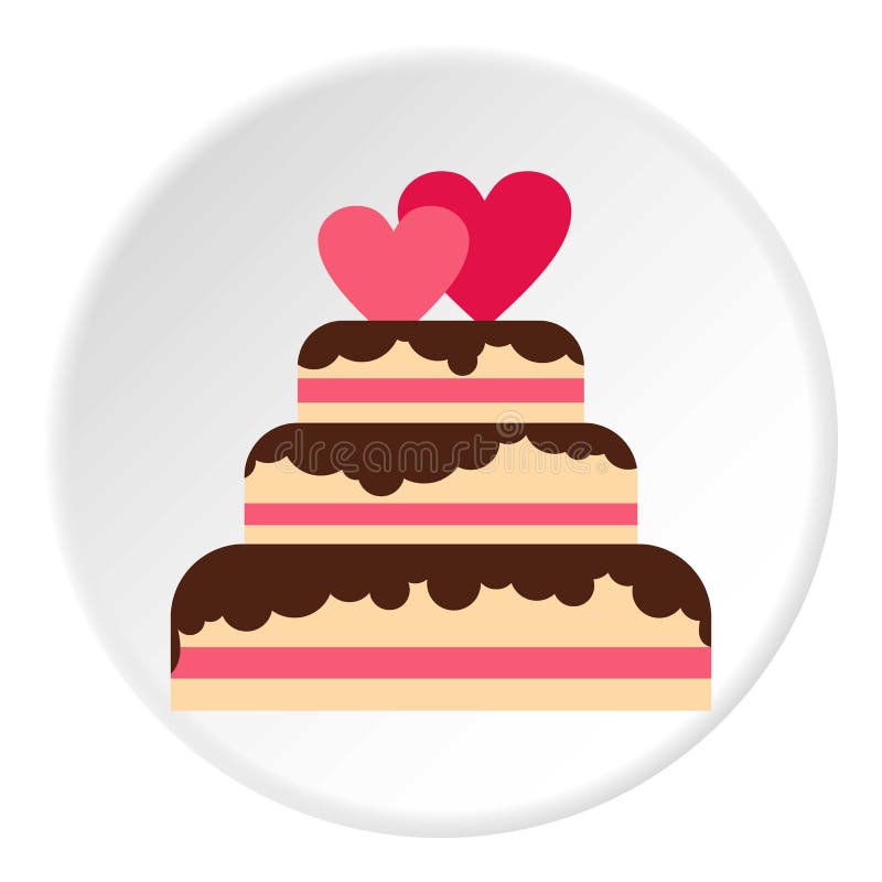 Wedding cake icon circle stock vector. Illustration of anniversary ...