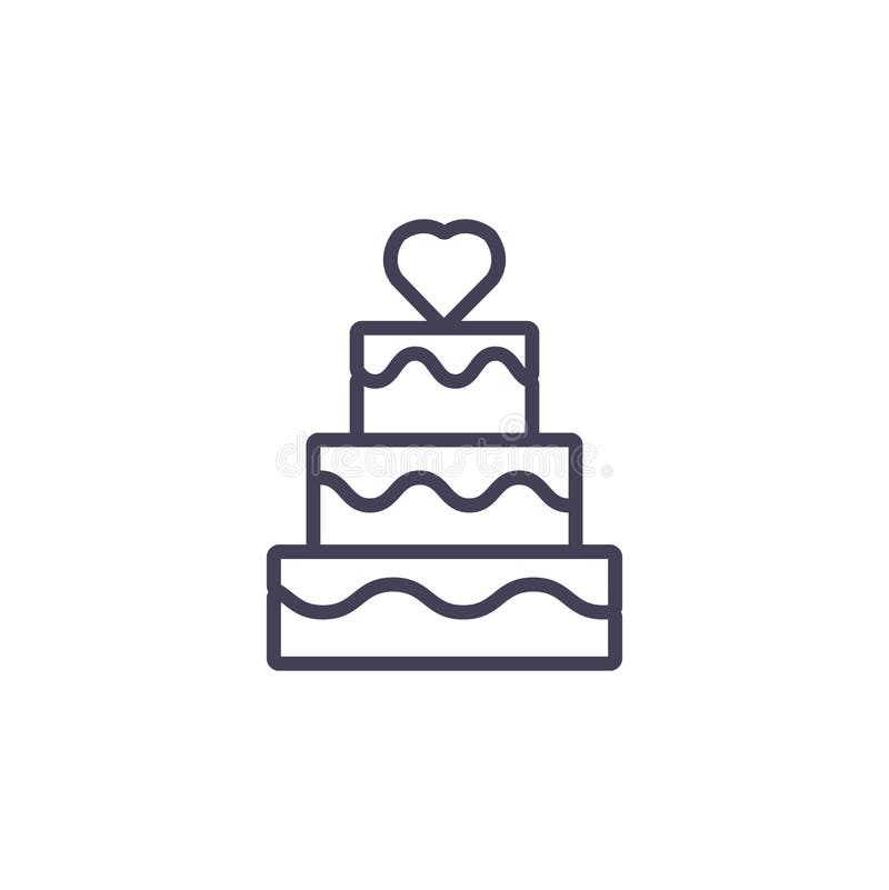 Wedding Cake Icon, Line and Modern Icon. Stock Illustration ...