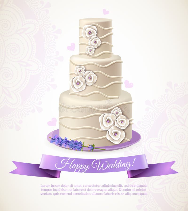 Wedding Cake Illustration stock vector. Illustration of card - 210622344