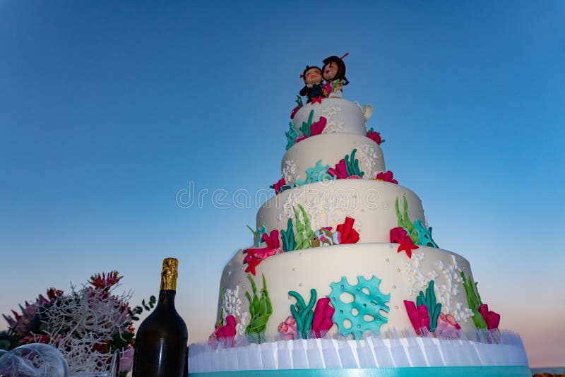 Wedding Cake Marine Sea Style Stock Image - Image of decoration, bridal ...