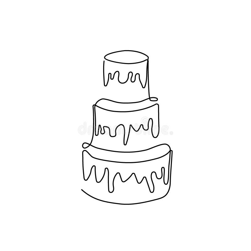 Cake Continuous Line Drawing Stock Illustrations – 482 Cake Continuous ...