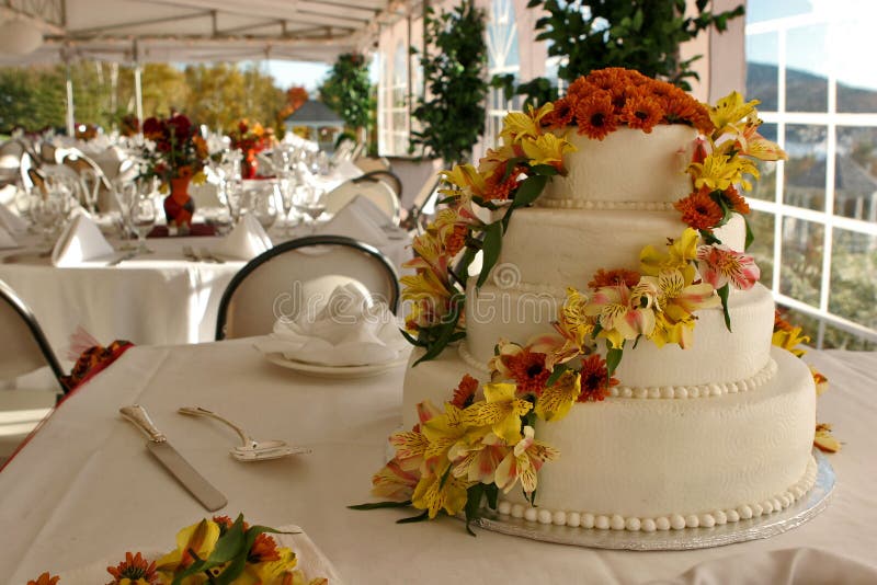 Wedding cake on a table stock photo. Image of celebration - 107709776