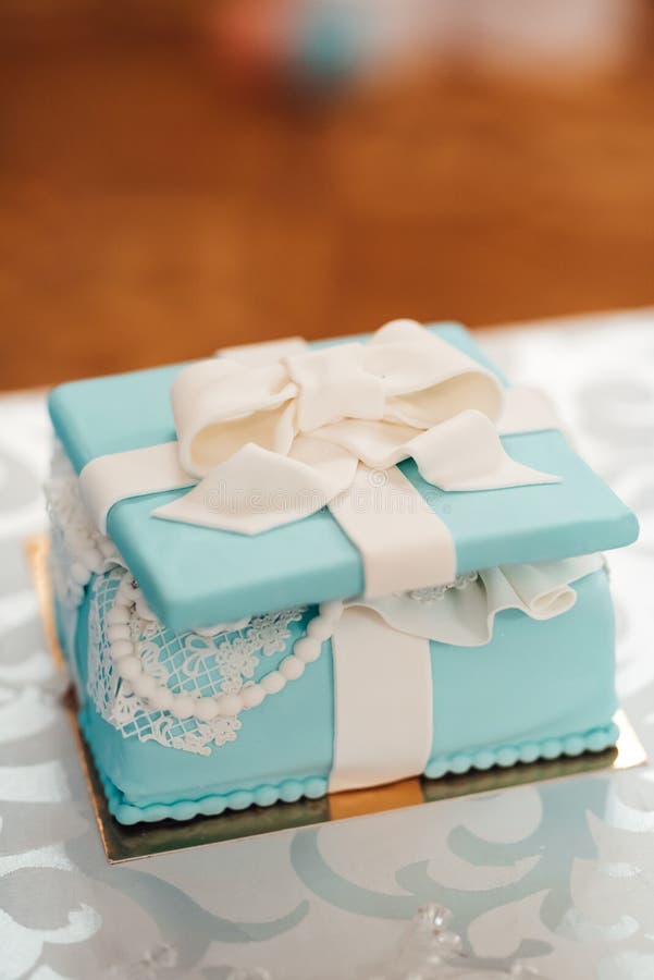 Wedding Cake with Turquoise Cakes Stock Image - Image of cream, indoor ...