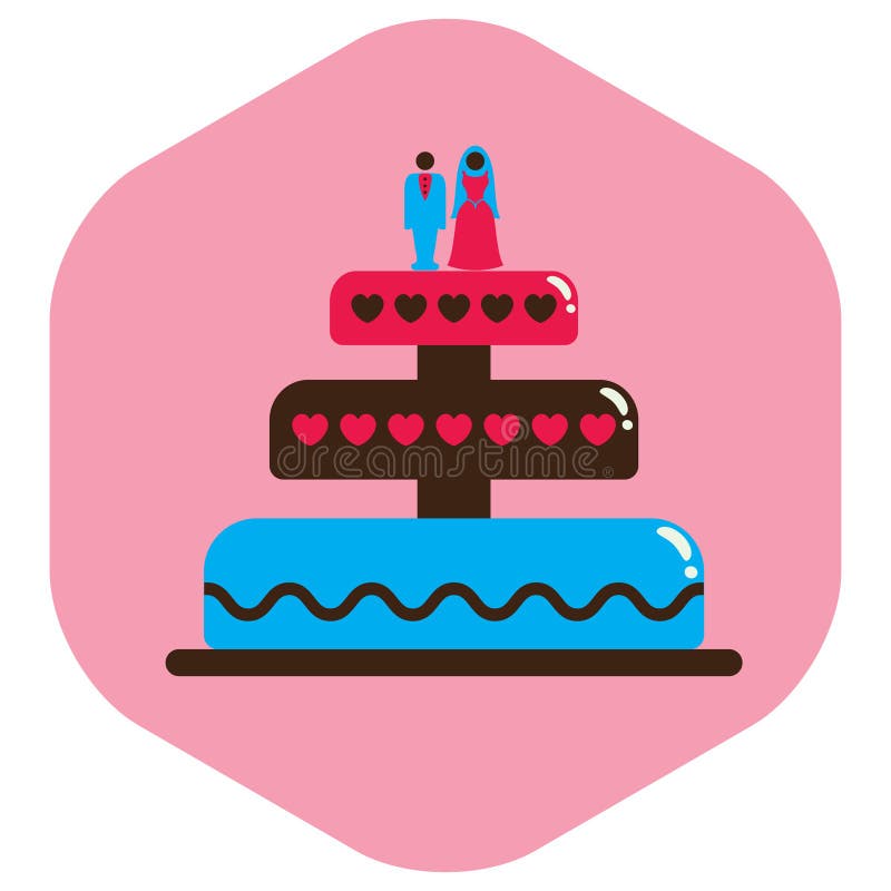 Wedding Cake. Vector Illustration Decorative Design Stock Vector ...