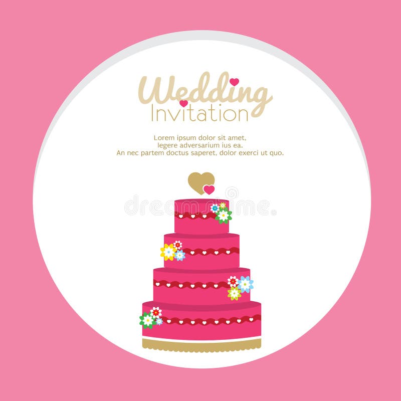 Wedding Cakes Invitation stock vector. Illustration of isolated - 38704841