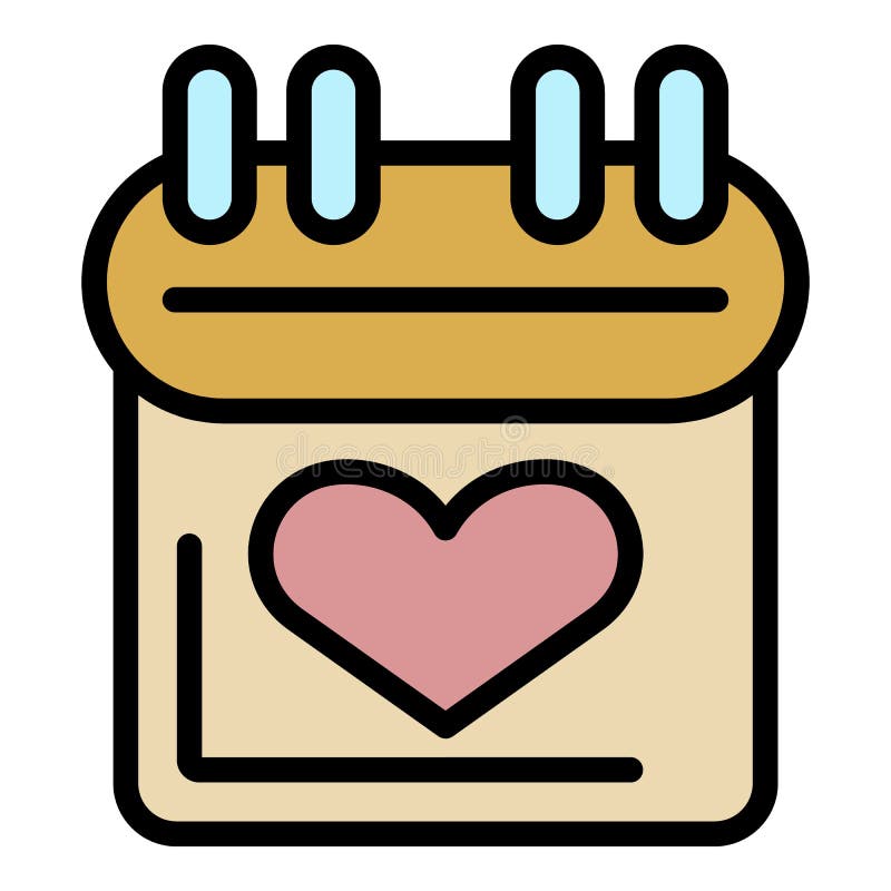 Wedding Calendar Date Icon Color Outline Vector Stock Vector ...