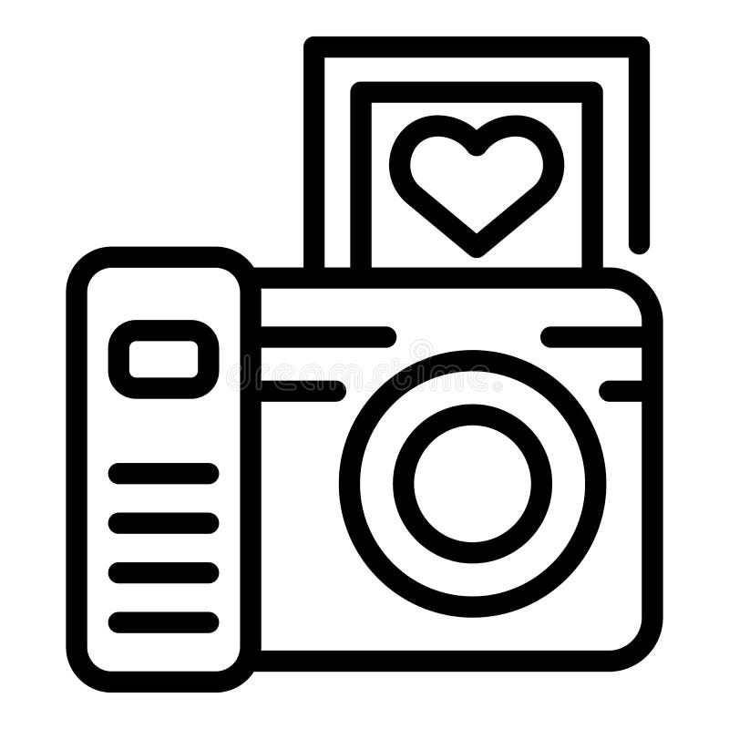 Wedding Camera Icon, Outline Style Stock Vector - Illustration of ...