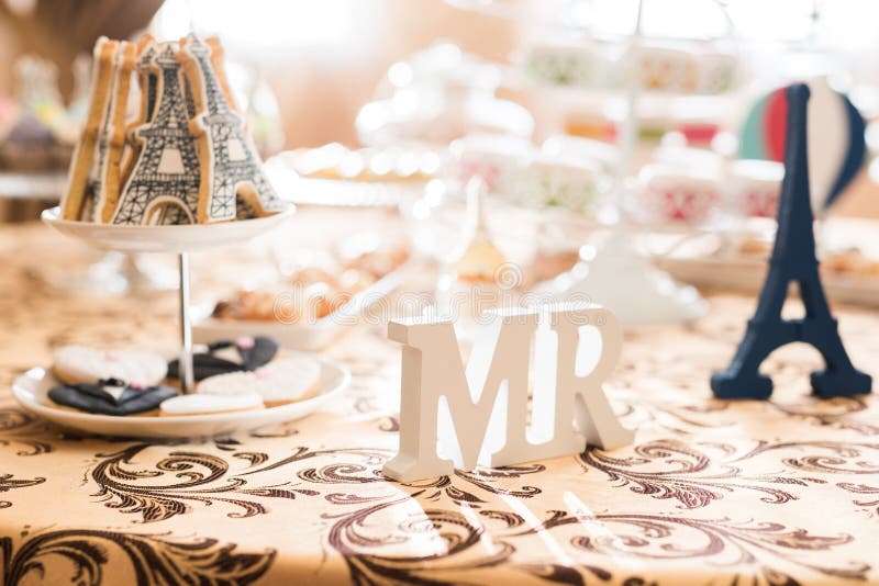 Wedding Candy Bar Live stock photo. Image of hearts, plate - 55795472