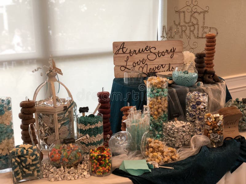 Candy bar table stock photo. Image of glassware, candy - 28893086