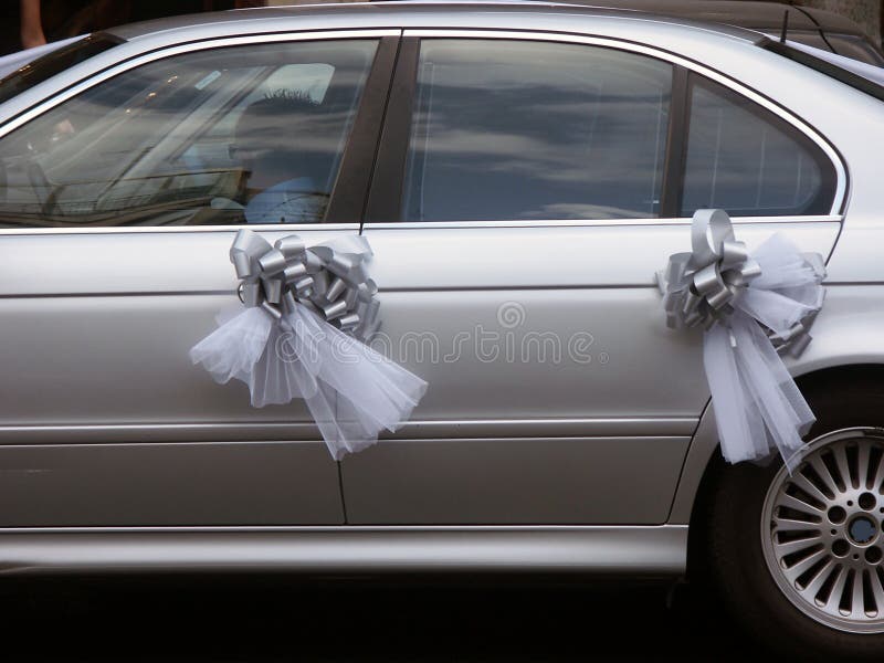 Wedding car stock photo. Image of wheel, door, silver, decorated - 273688