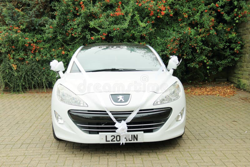 Wedding Car Adorned with a White Ribbon Editorial Stock Image - Image ...