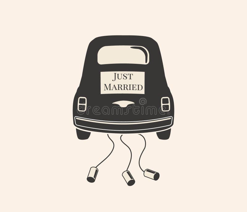 Wedding Car Decorations with Balloons Vector Icon Template Stock Vector ...