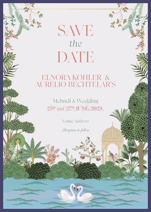 Mughal Wedding Invitation Card. Sangeet Night Invitation Card Design ...