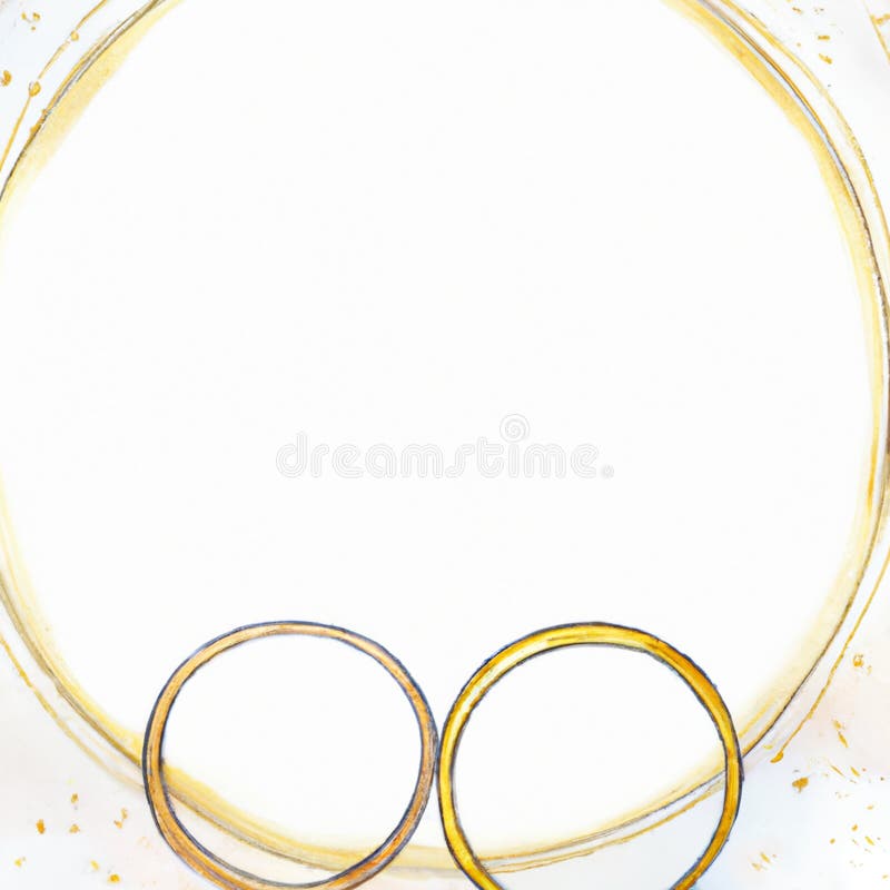 Wedding Invitation with Abstract Rings Generative Ai Illustration Stock ...