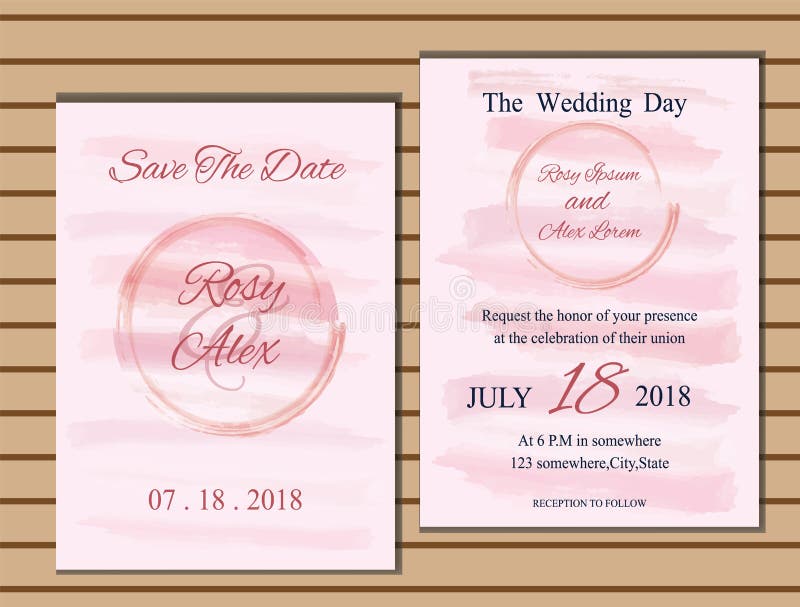 Wedding Card or Banner with Text Template. Stock Vector - Illustration ...