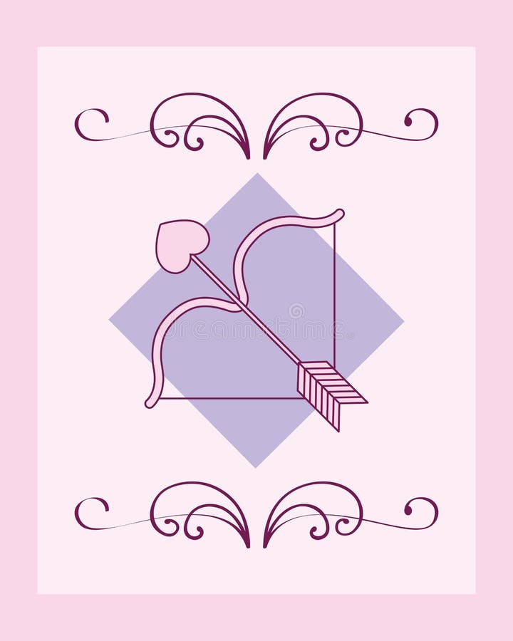 Wedding Celebration Card with Cupid Bow Stock Vector - Illustration of ...