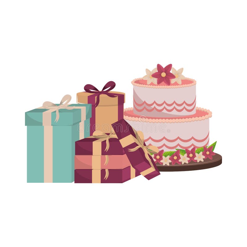 Wedding Celebration Cartoons Stock Vector - Illustration of floral ...