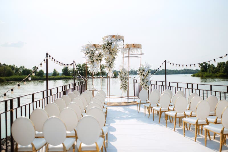 Wedding ceremony area stock photo. Image of decoration - 236895506