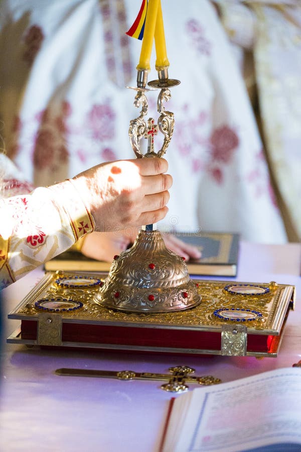 Priest Table Detail from a Wedding Ceremony Stock Image - Image of ...