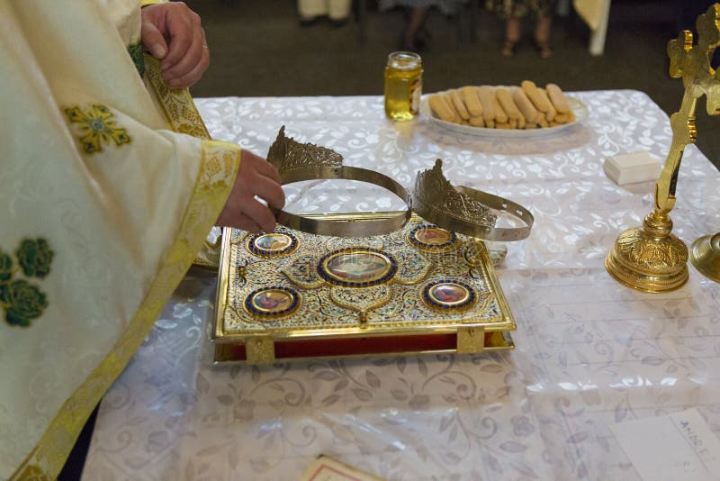 Priest Table Arrange for a Wedding Stock Image - Image of open, holy ...