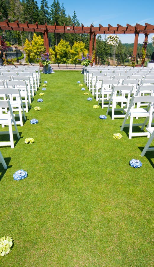 Wedding Ceremony, Down the Isle Stock Photo - Image of wedding, path ...