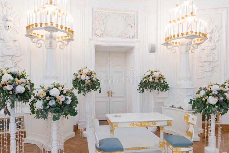 Wedding ceremony hall stock image. Image of beautiful - 47735439