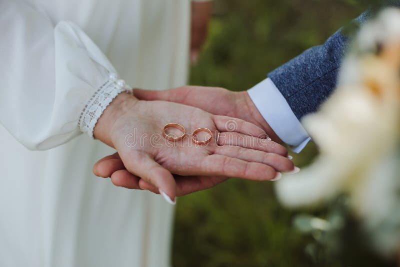 Wedding Ceremony, Wedding Rings on Fingers Stock Photo - Image of ...