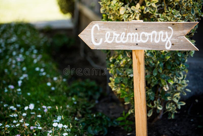 Wedding Ceremony Sign stock photo. Image of custom, decor - 59222438