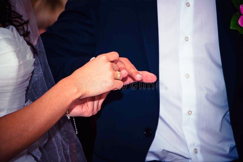 Rings Exchange Ritual At Wedding Ceremony Stock Photo - Image of rings ...