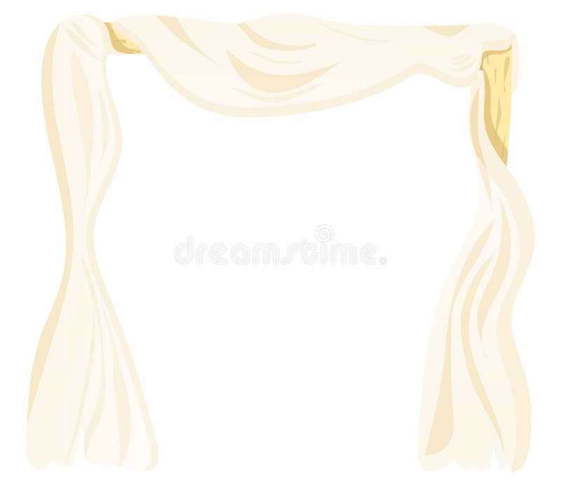 Wedding Ceremony White Curtain Frame Illustration, Gate for Wedding ...