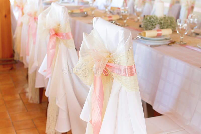 Wedding chair with ribbon stock photo. Image of fancy - 75840080