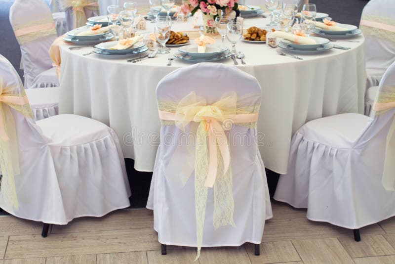 Wedding chair with ribbon stock photo. Image of detail - 76241256