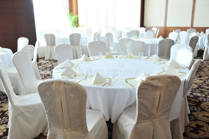 Wedding Chair and Table Setting Stock Photo - Image of catering ...